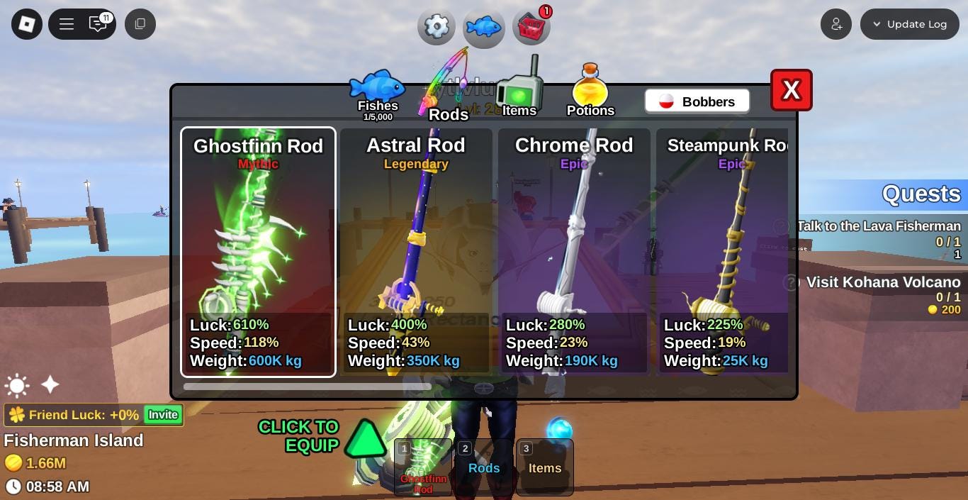 Roblox Fish It Ghostfinn Rod Unverify Account - Etsy