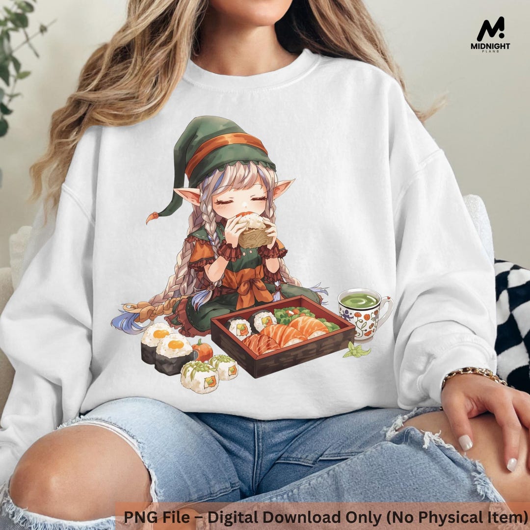 Kawaii Elf Girl Sushi Clipart | Japanese Bento Lunch (digital Download ...
