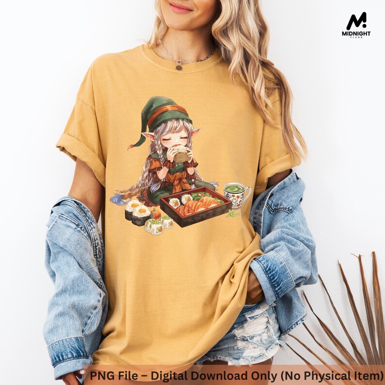 Kawaii Elf Girl Sushi Clipart | Japanese Bento Lunch (digital Download ...