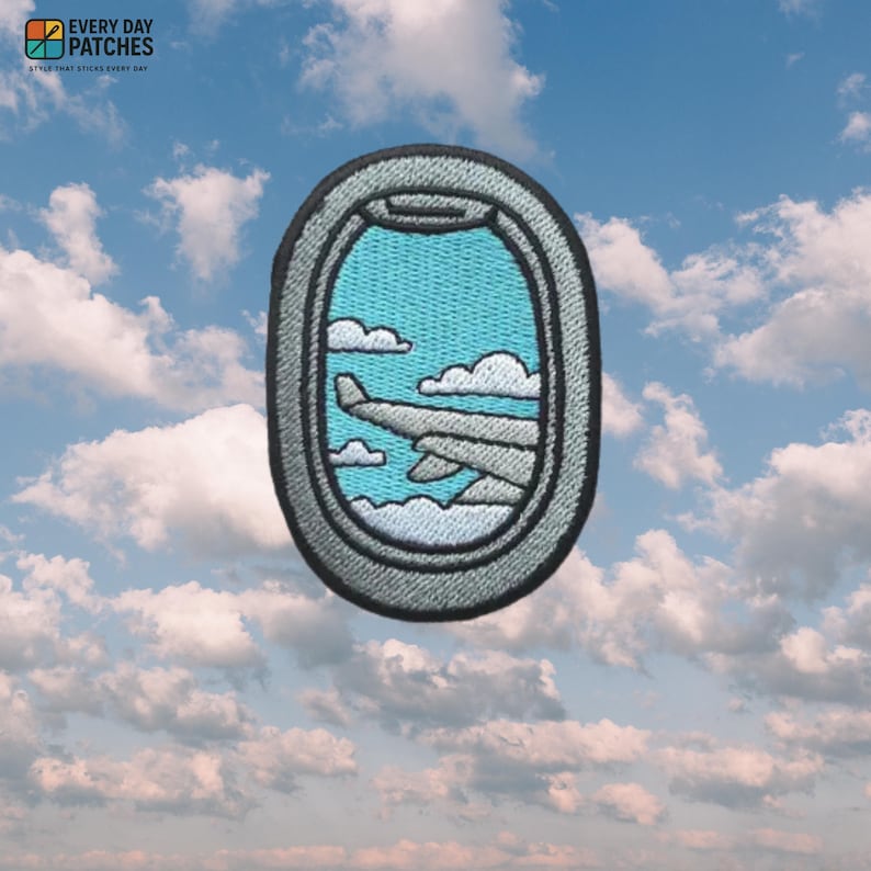 Airplane Window Embroidered Patch Iron On, Plane Wing Cloud Design - Etsy