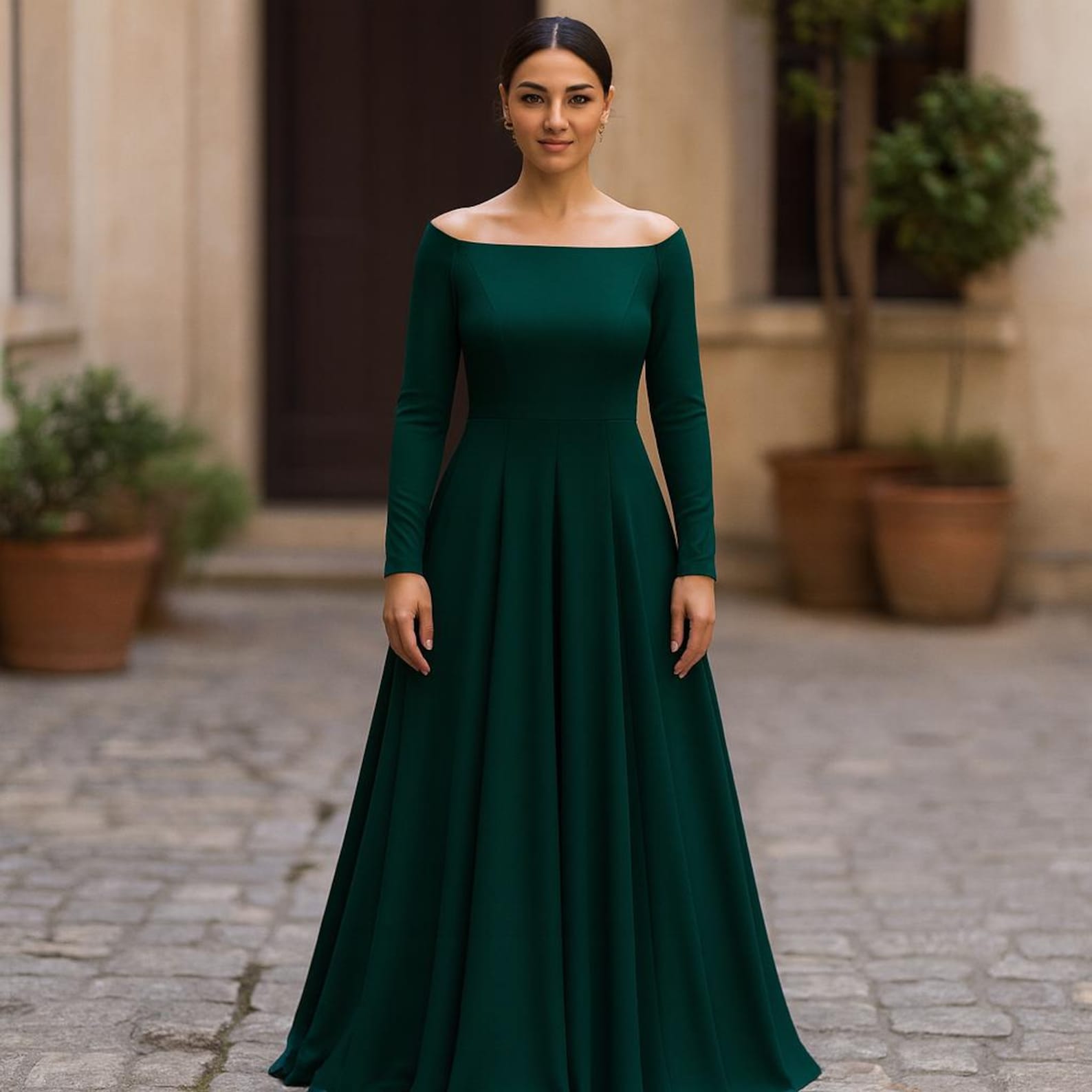 Digital PDF Sewing Pattern | Off-shoulder Princess Seam Dress | Flowing ...