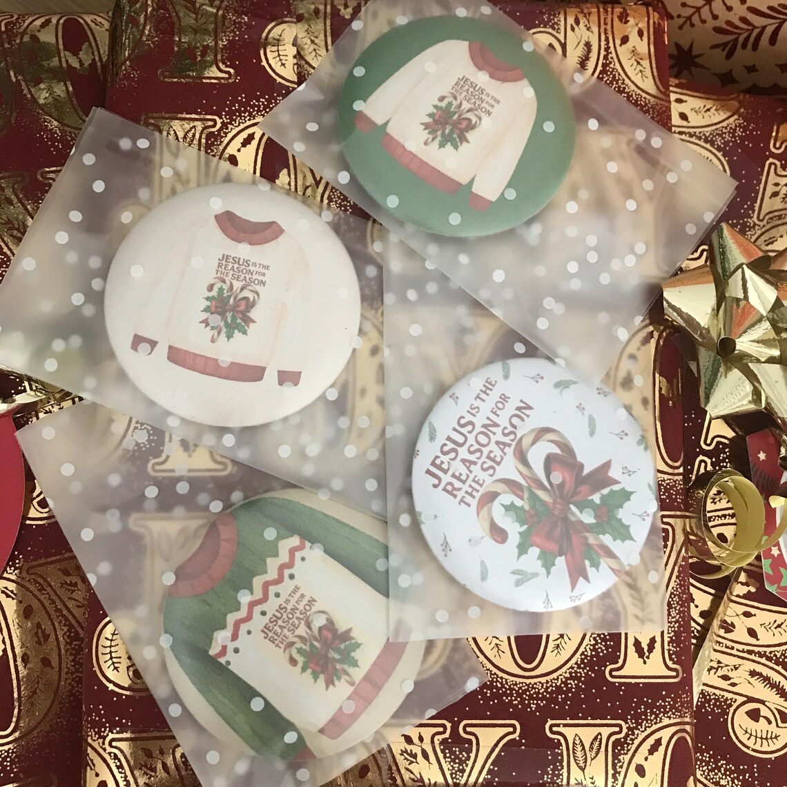 Christmas Badge - Jesus is the Reason for the Season - Candy Cane Badge ...