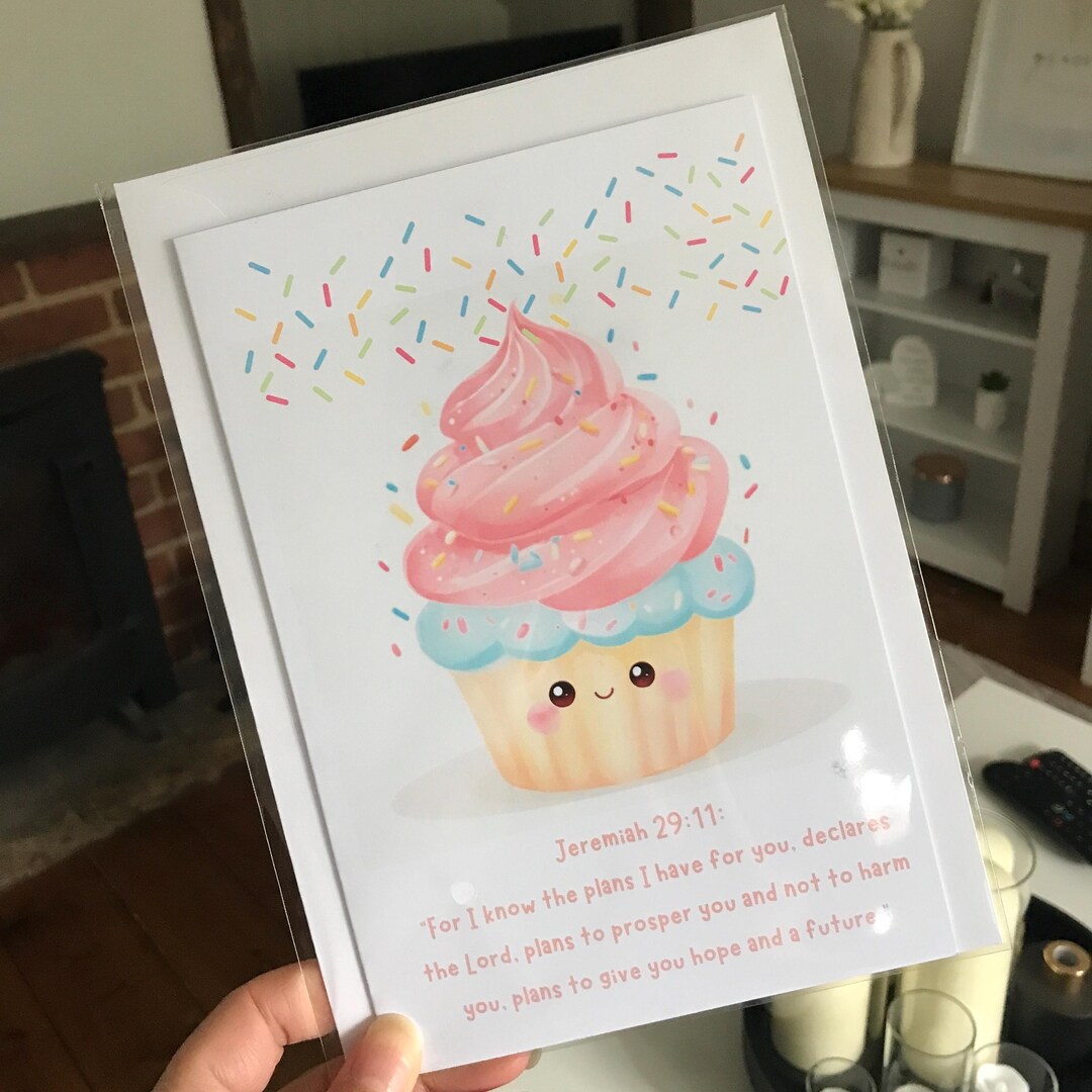 Cupcake Christian Card, Philippians 4:13 Verse - Etsy
