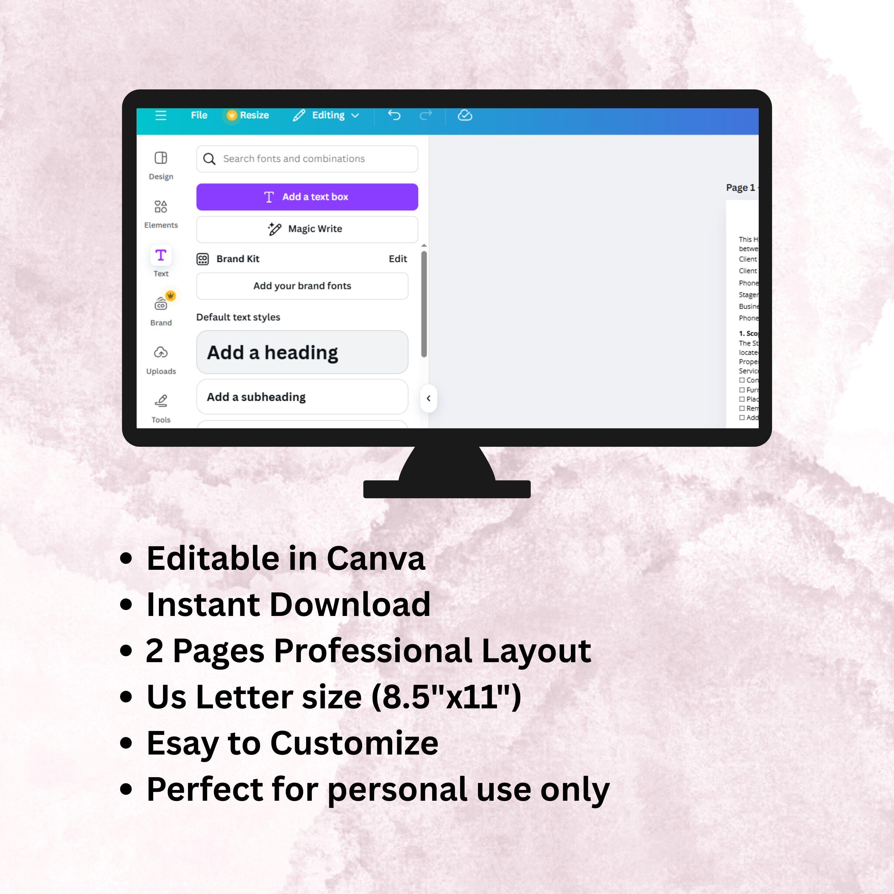 Editable Fencing Contract Template: US Letter, Canva & PDF - Etsy