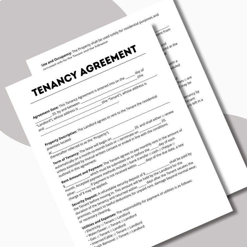 Editable Room Rental Agreement Template: Residential Lease (PDF & Canva ...