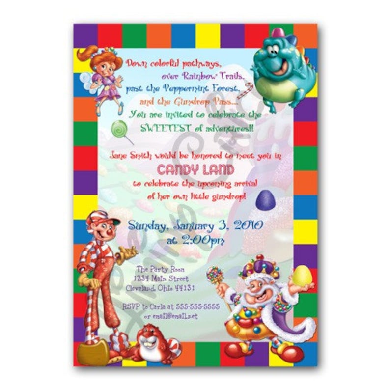 Personalized CANDYLAND Birthday or Shower Invitation Digital File ...