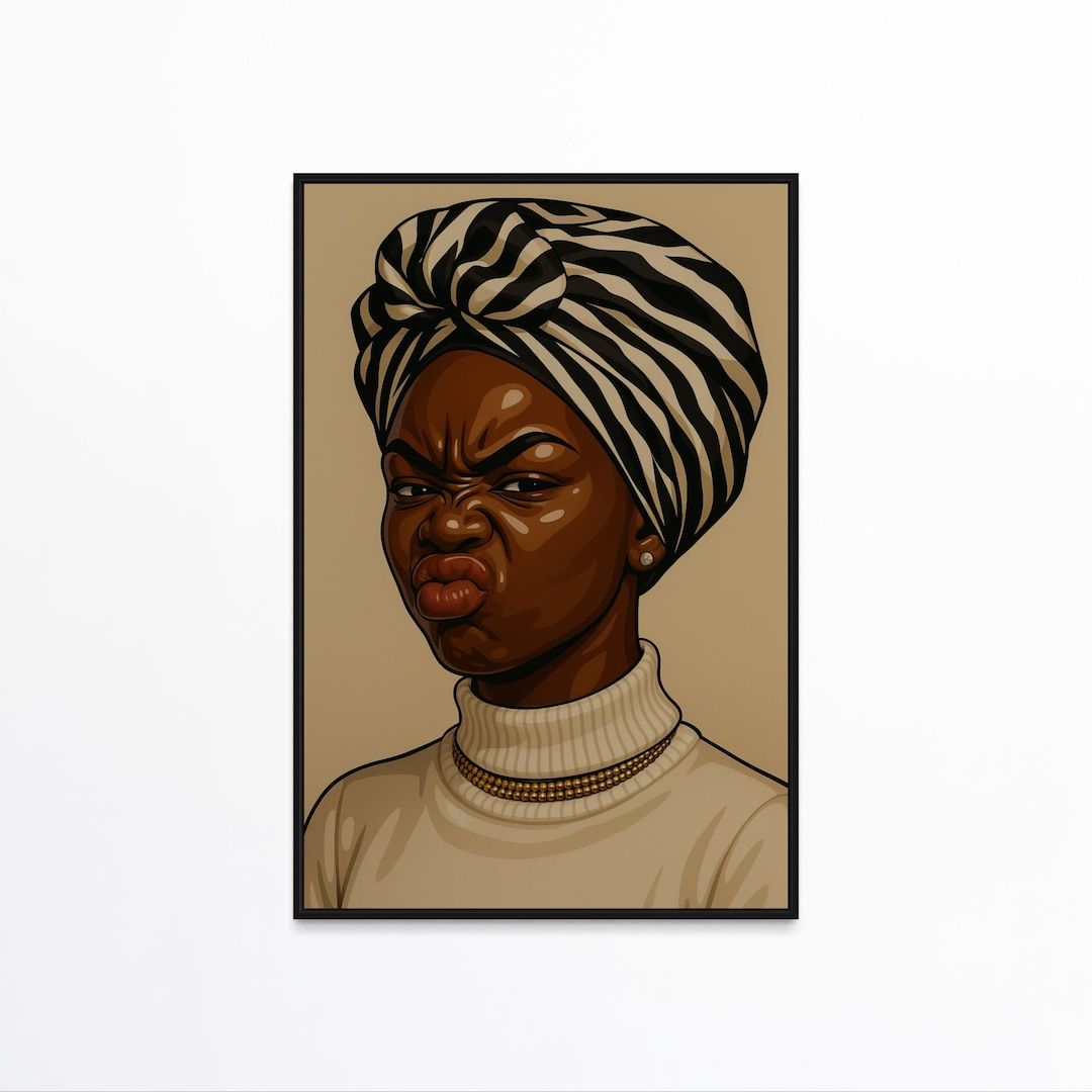 Black Wall Art, Black Girl Wall Art, Woman Bathroom Art, Stink Face ...