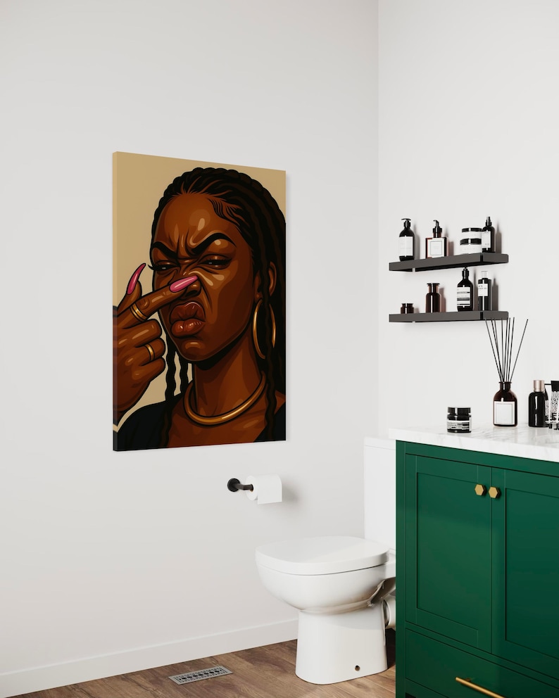 Black Girl Wall Art, Woman Stank Face Art, Black Woman Art, Funny ...
