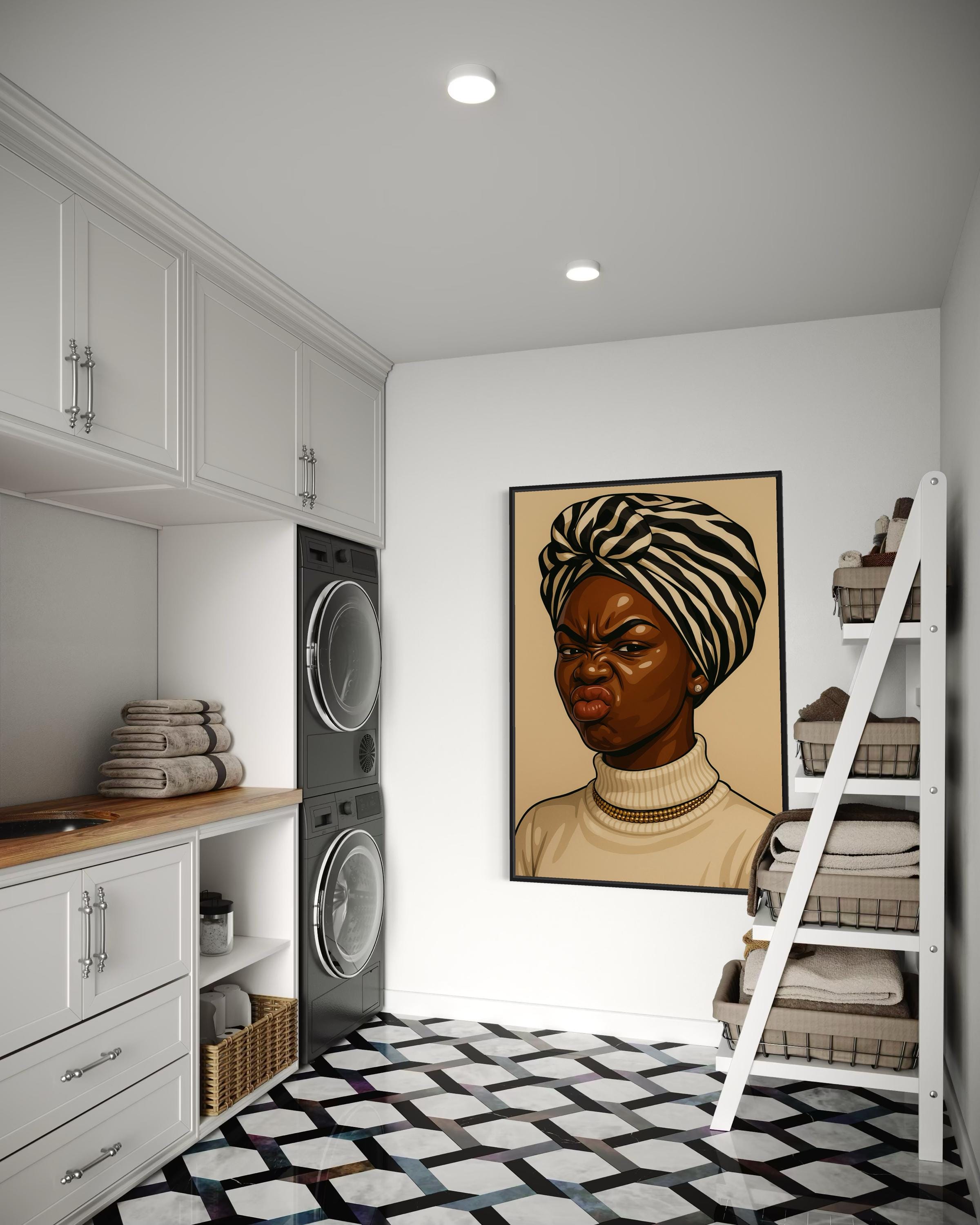 Black Wall Art, Black Girl Wall Art, Woman Bathroom Art, Stink Face ...