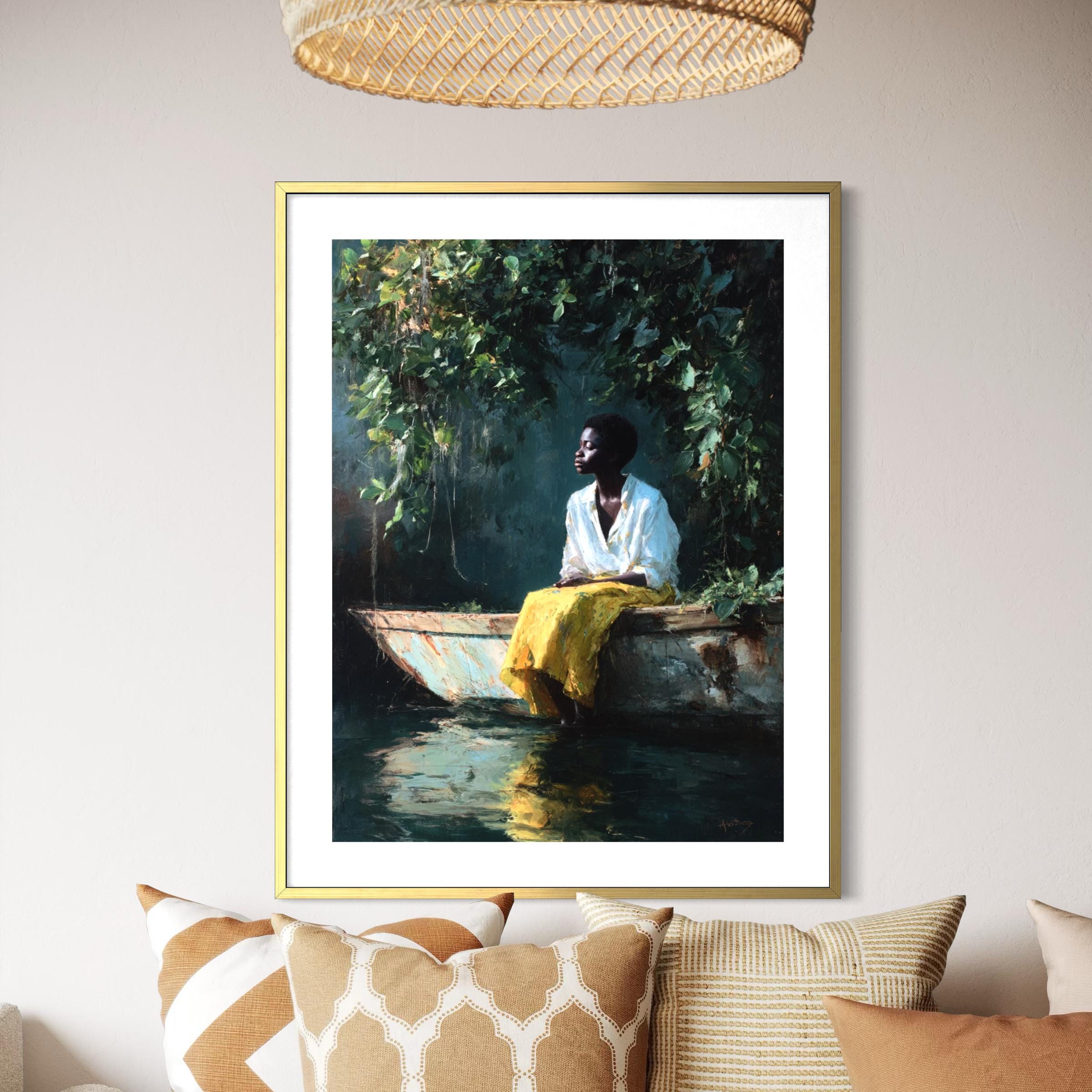 Black Art Prints, Black Woman Wall Art, Abstract Afrocentric Decor ...