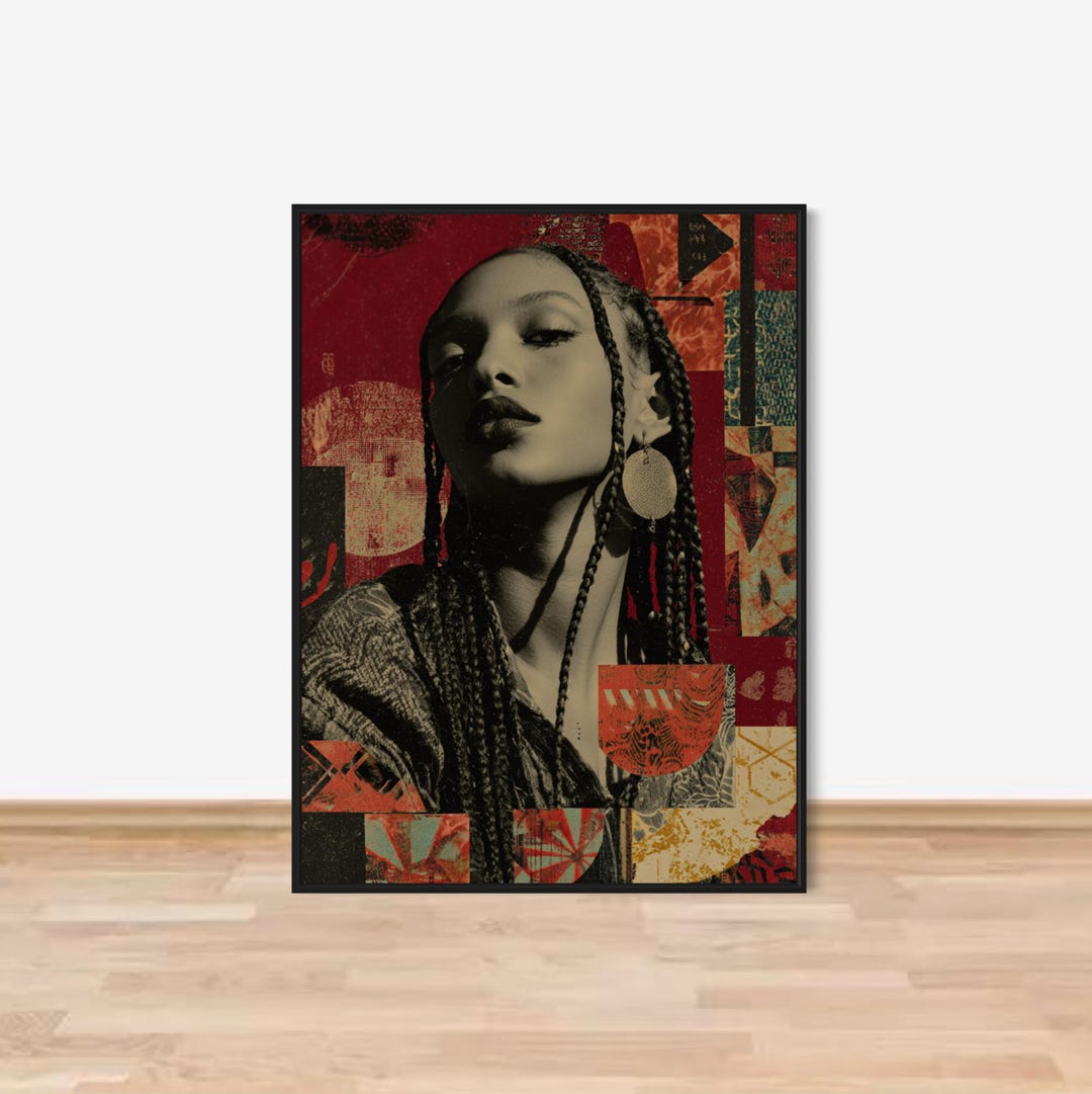 Black Girl Wall Art, Abstract Black Art, Black Woman Art, African ...