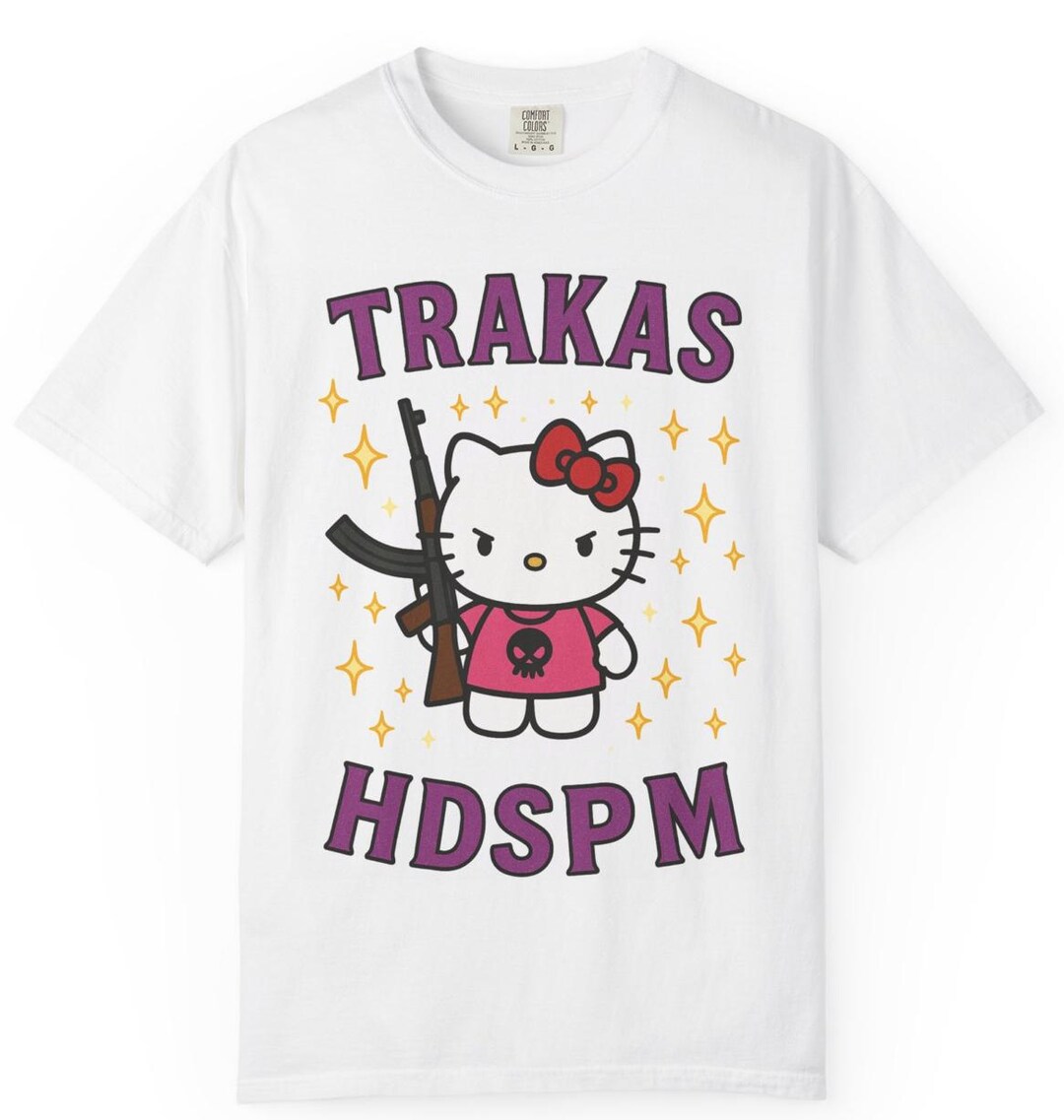 Hello Kitty Parody Assault Rifle T-shirt, Funny Graphic Tee for Men ...
