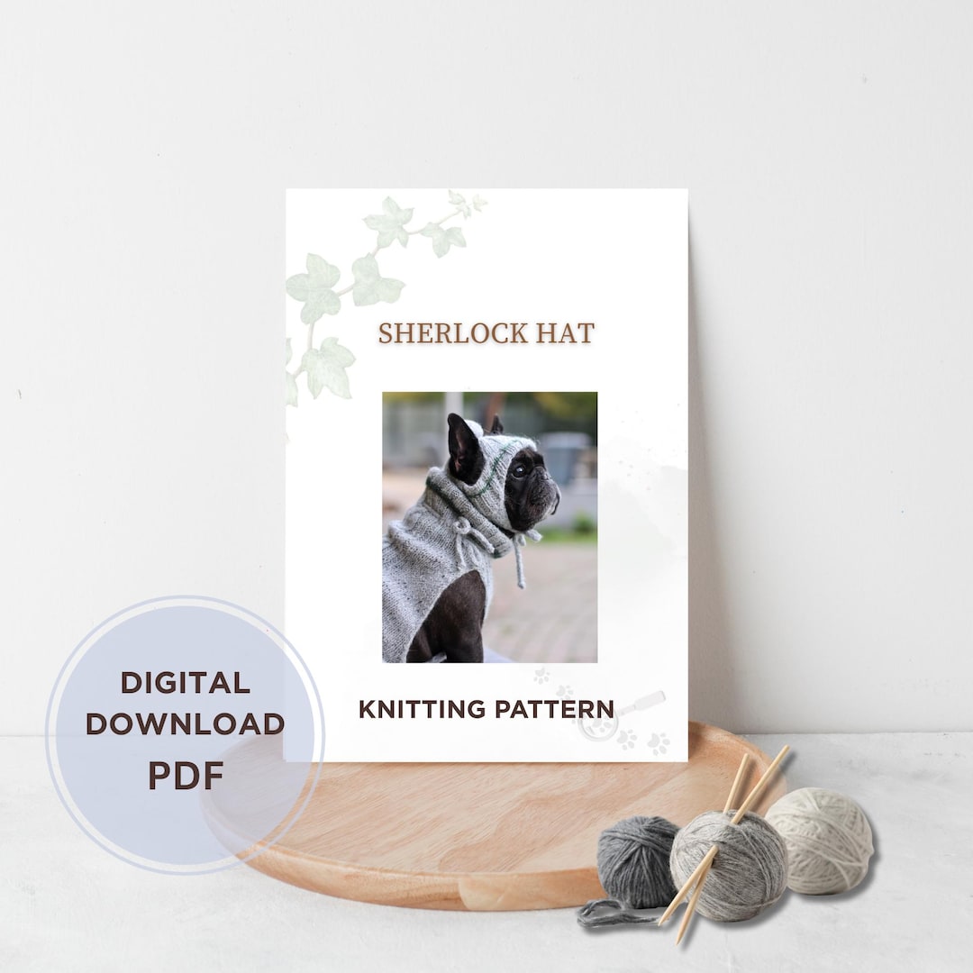 Knitting Pattern PDF: French Bulldog Tweed Hat (S/M, M/L Digital ...