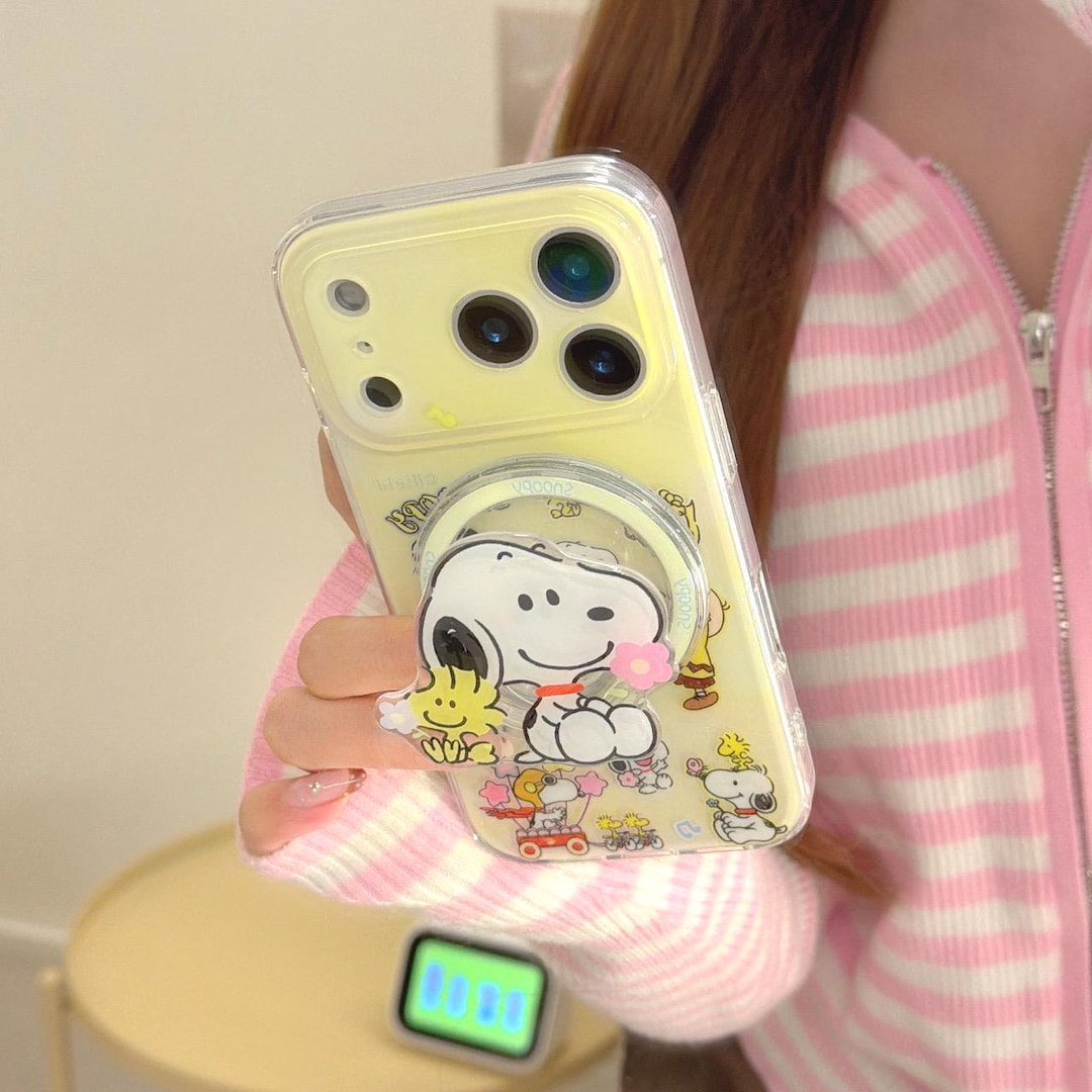 Adorable Snoopy Magsafe Phone Case, Magnetic Phone Stand, Compatible ...