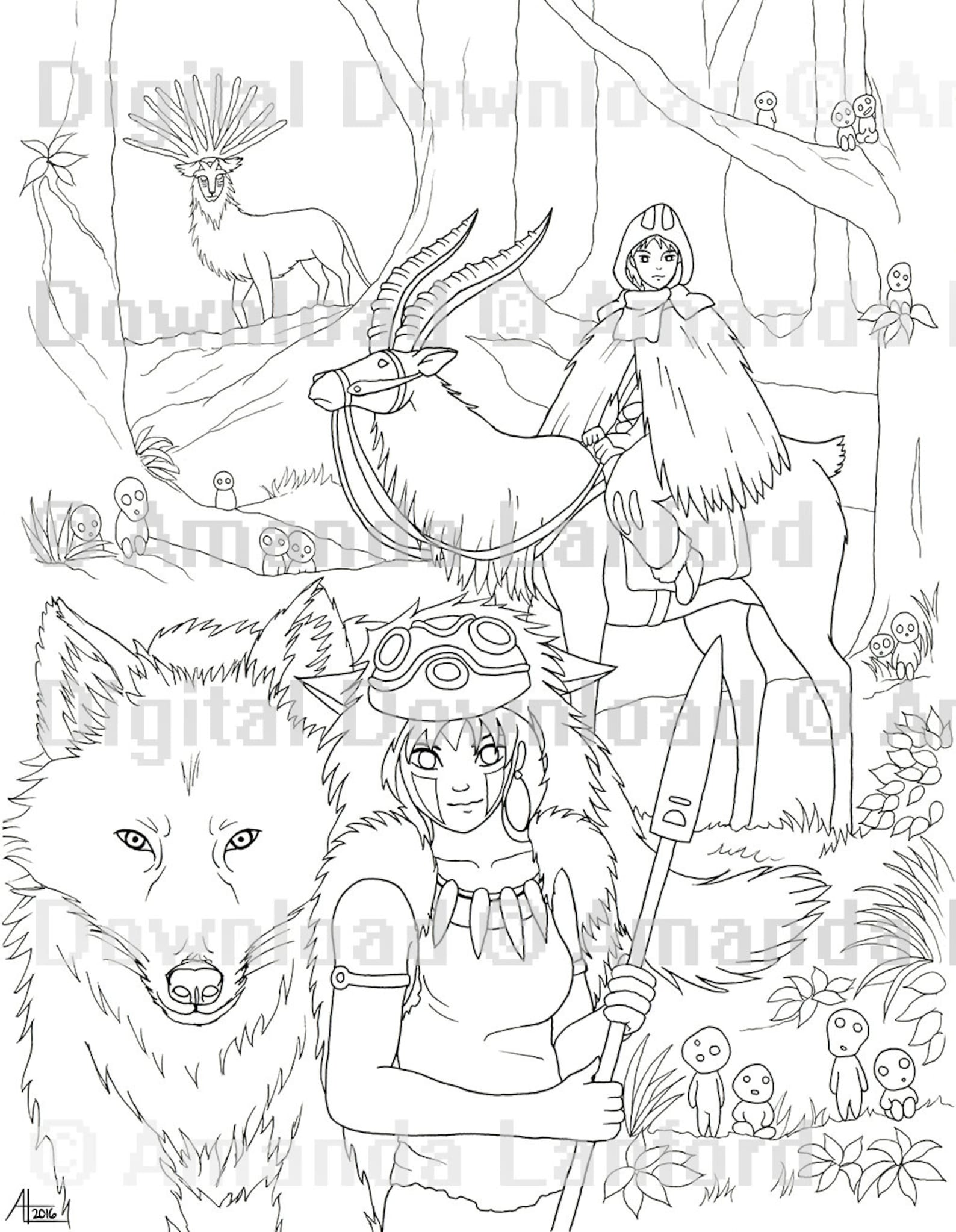Studio Ghibli Coloring Pages Sketch Coloring Page