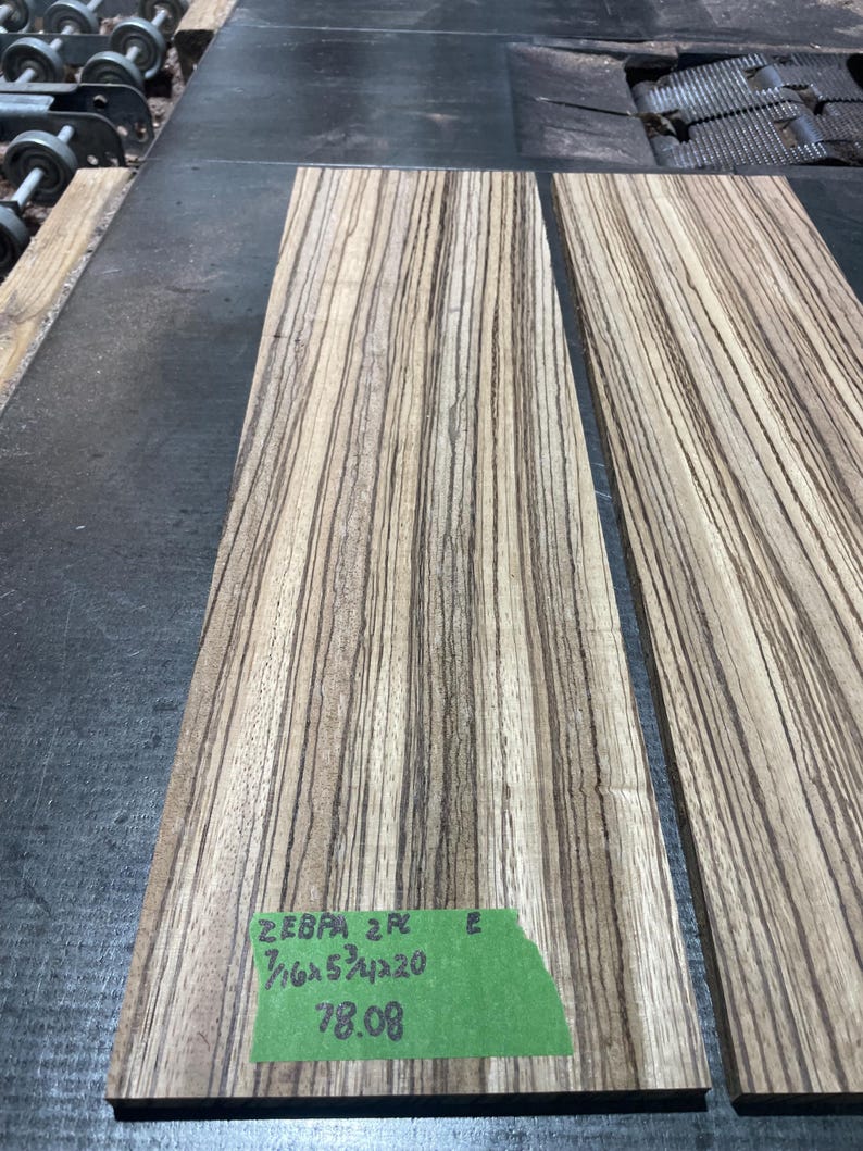 7/16” Zebra Wood (2pcs). Exotic Lumber. Kiln Dried, Thickness Planed - Etsy