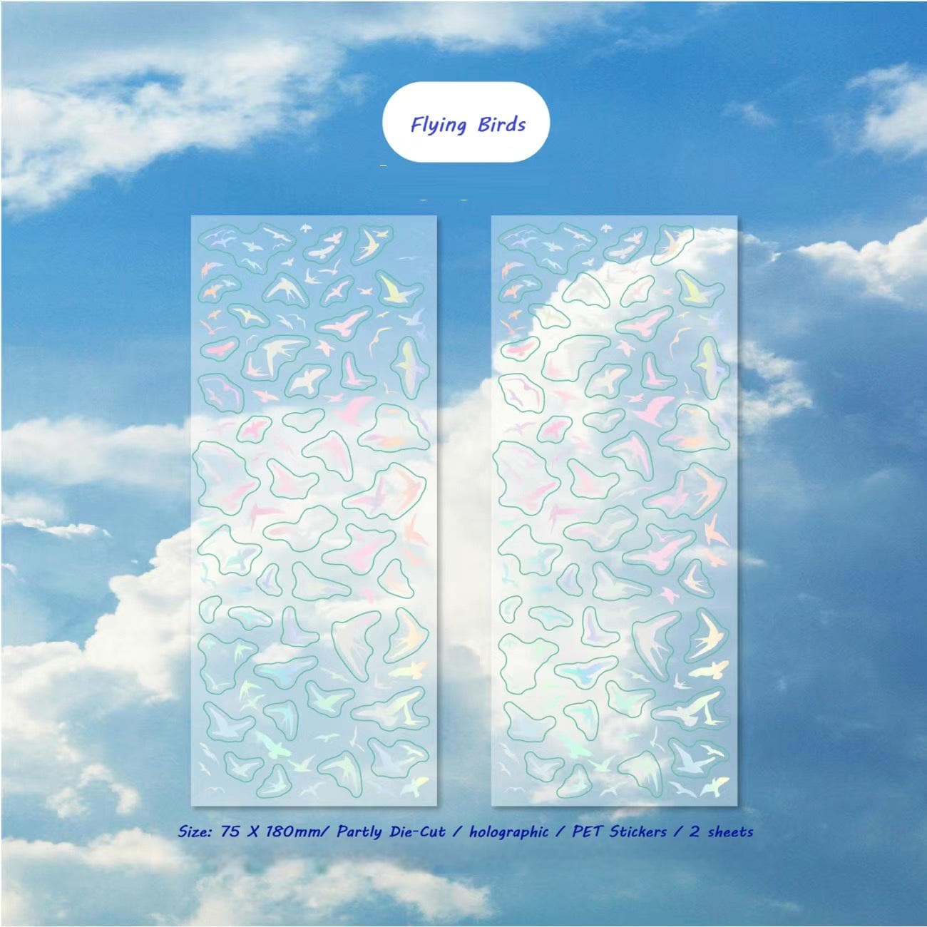 Mini Holographic Stickers Sheet PET Vinly Stickers| Iridescent ...