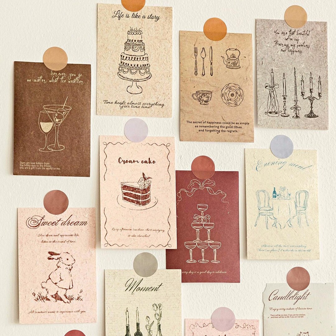 Vintage Tear Edge Sticky Notes Set, 30pcs Adhesive Background Paper for ...