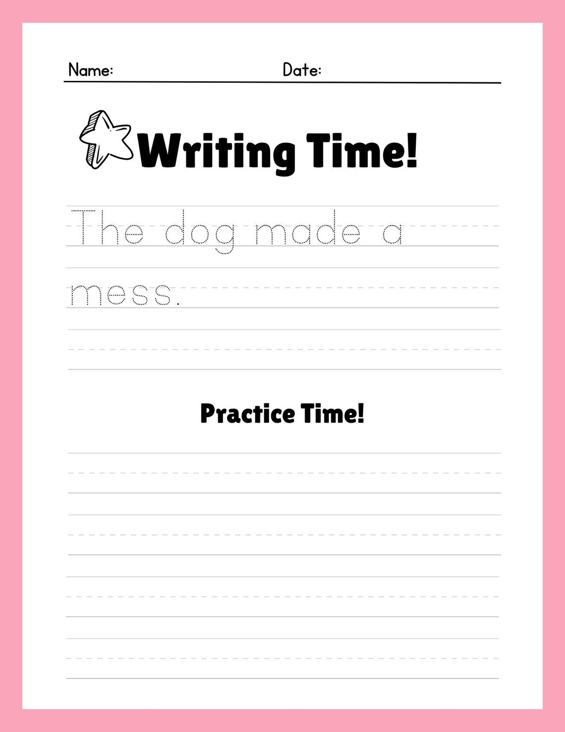 Customizable Writing Worksheet | Tracing & Practice Printable ...