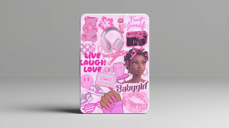 Pink Kindle Case Insert | Bookish African American Woman (digital ...