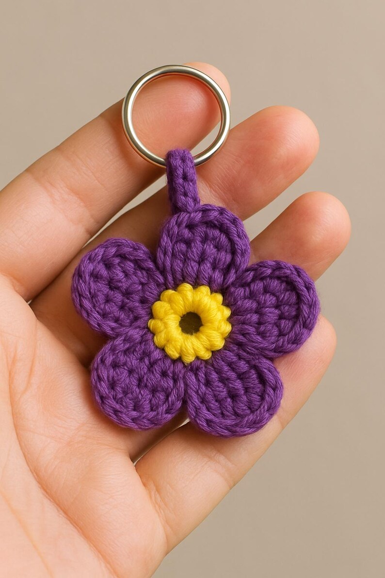 Bundle 6-amigurumi Keychain Crochet Patterns: Heart, Star, Flower ...