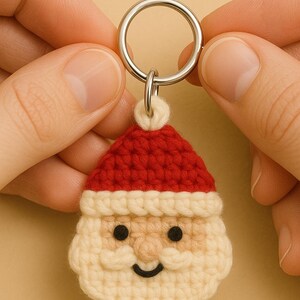 Flat Santa Face Crochet Pattern,bag Charm Pdf,beginner Amigurumi ...