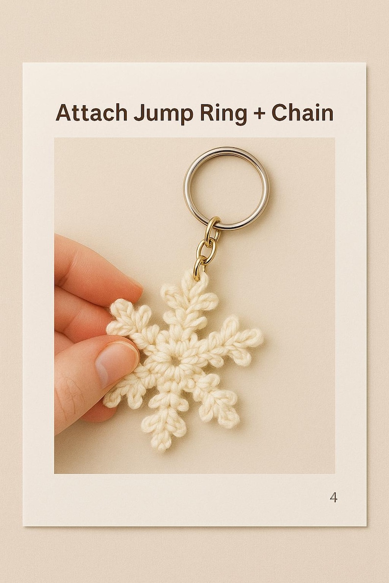 Snowflake Crochet Keychain Pattern – Beginner-friendly Ornament (PDF ...