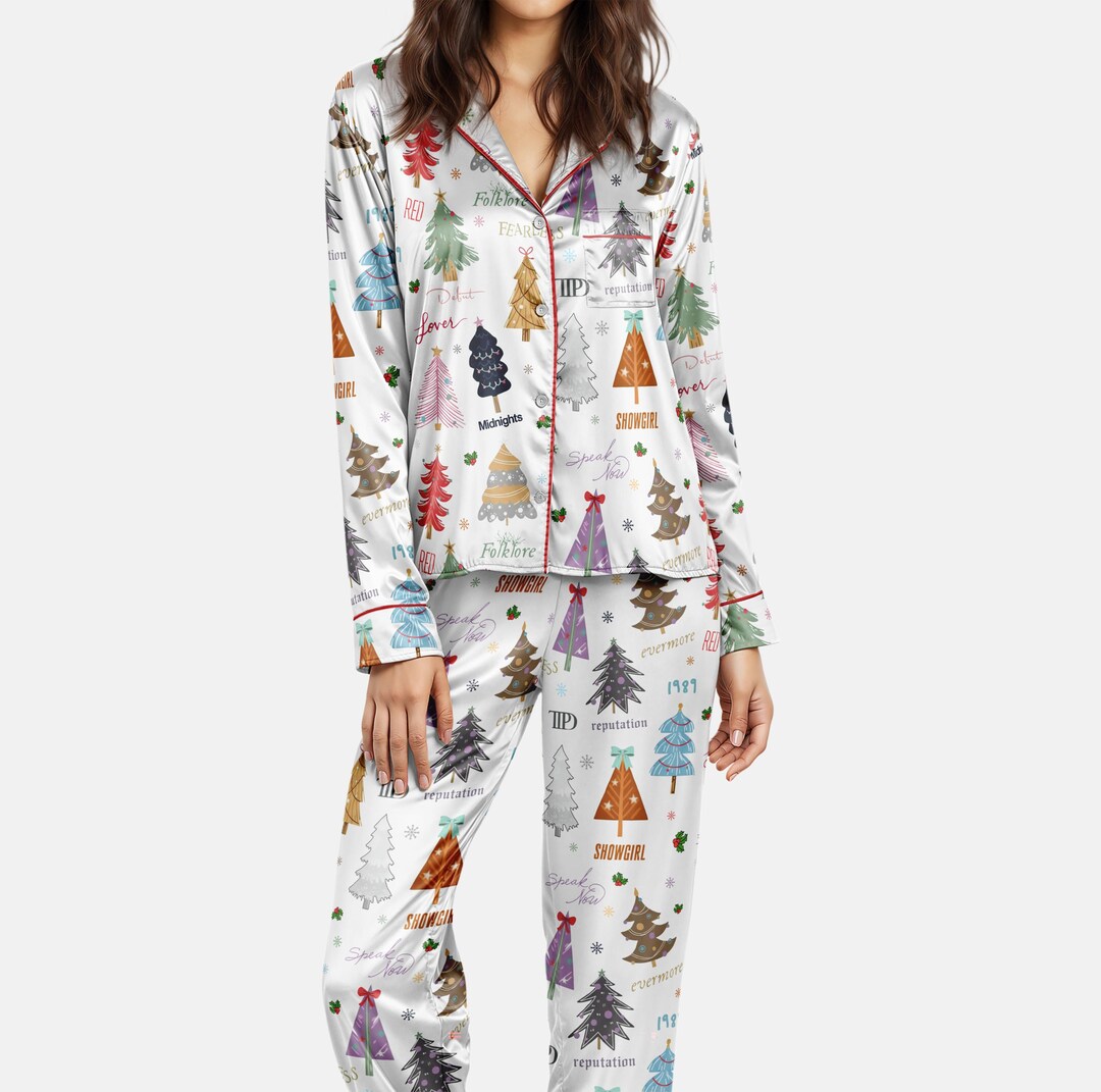 Swiftie Inspired Satin Pajamas – 12 Eras Tour Themed Pjs for Women ...