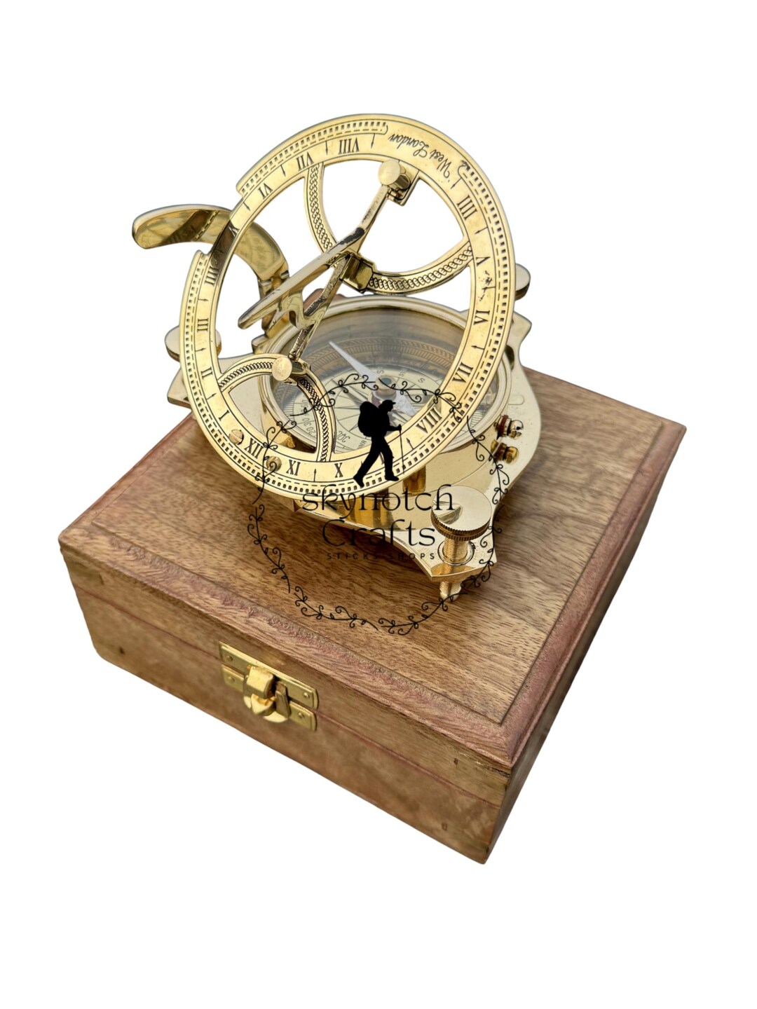 Handmade Brass Sundial & Compass | Victorian Navigation Instrument ...