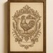 Vintage Rooster Crest Print: Rustic Farmhouse Wall Art (digital ...