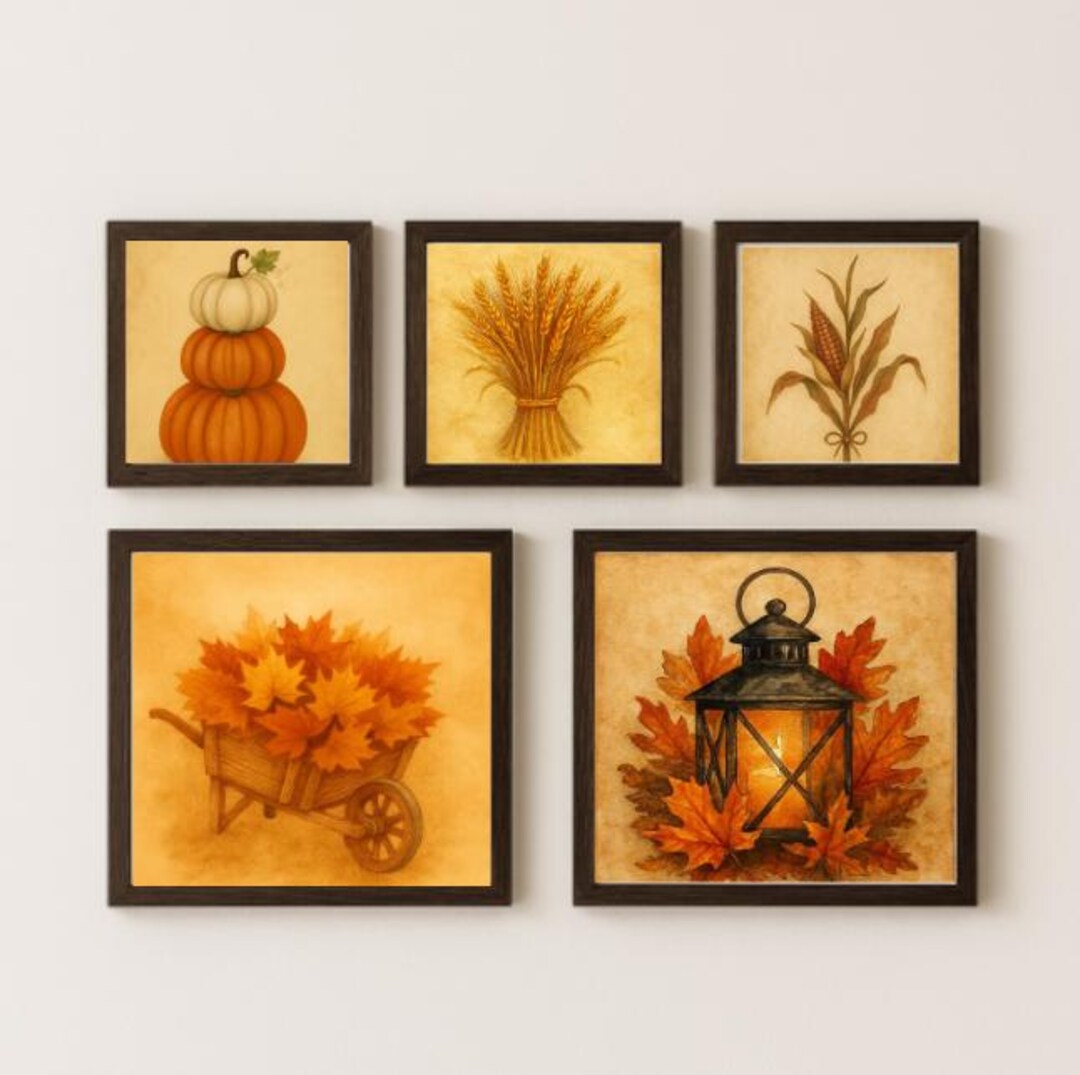 Rustic Farmhouse Fall Harvest Prints: Autumn Gallery Wall Art (digital ...