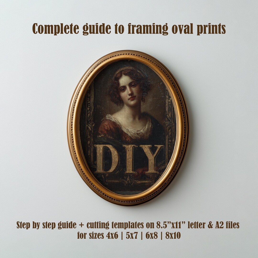 Guide to Framing Oval Antique Prints: Oval Frame Templates (.PDF ...