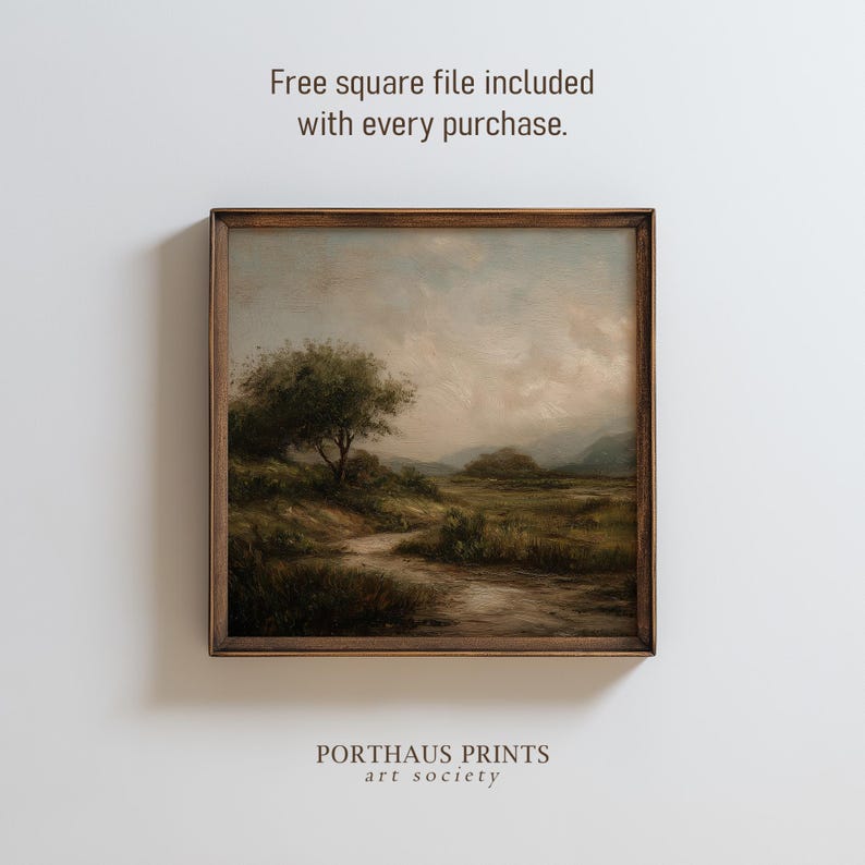 Vintage Countryside Wall Art: Printable Pastoral Antique Landscape ...
