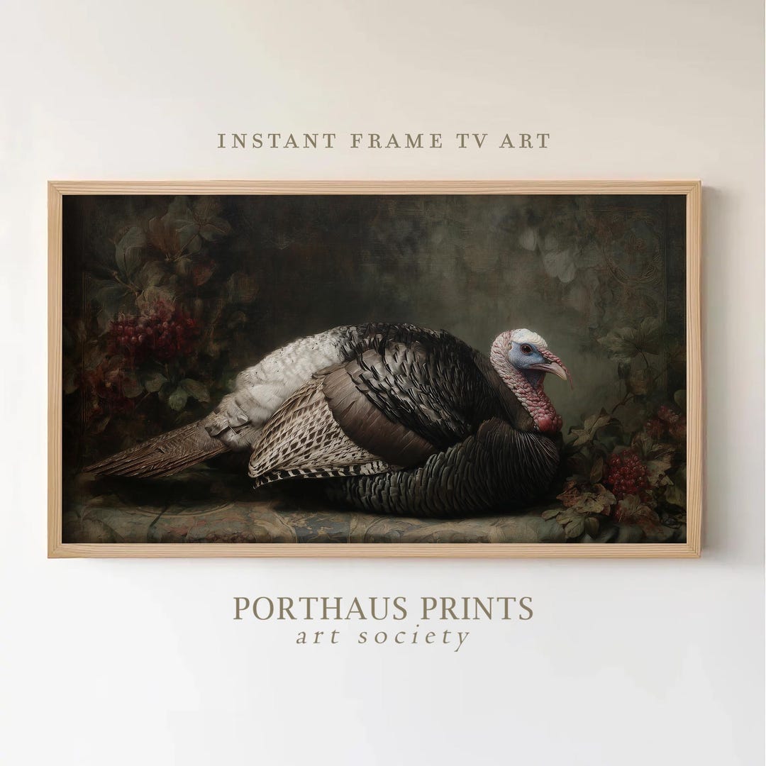 Dark Moody Turkey Art for Frame TV | Fine Art Thanksgiving Display ...