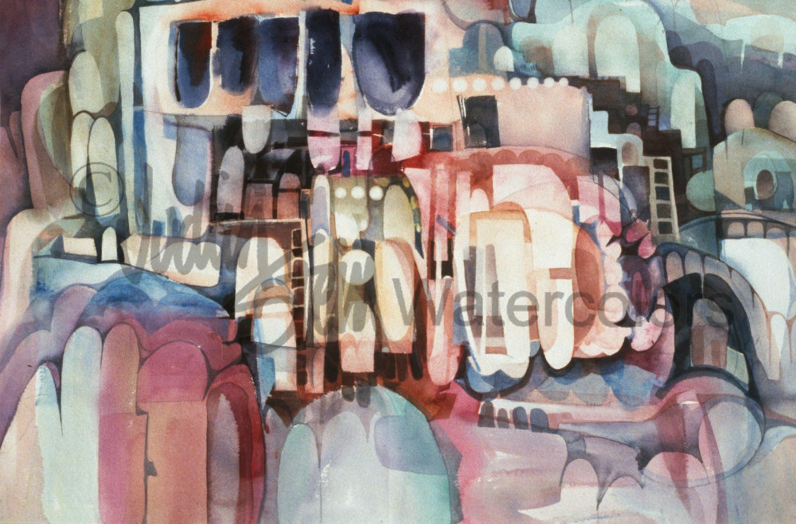 Abstract Cliff Dwelling Caverns Art Print Southwest Pink - Etsy