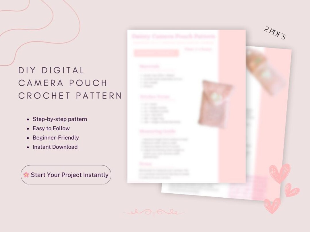 DIY Crochet Pattern: Coquette Digital Camera Pouch | Instant PDF ...