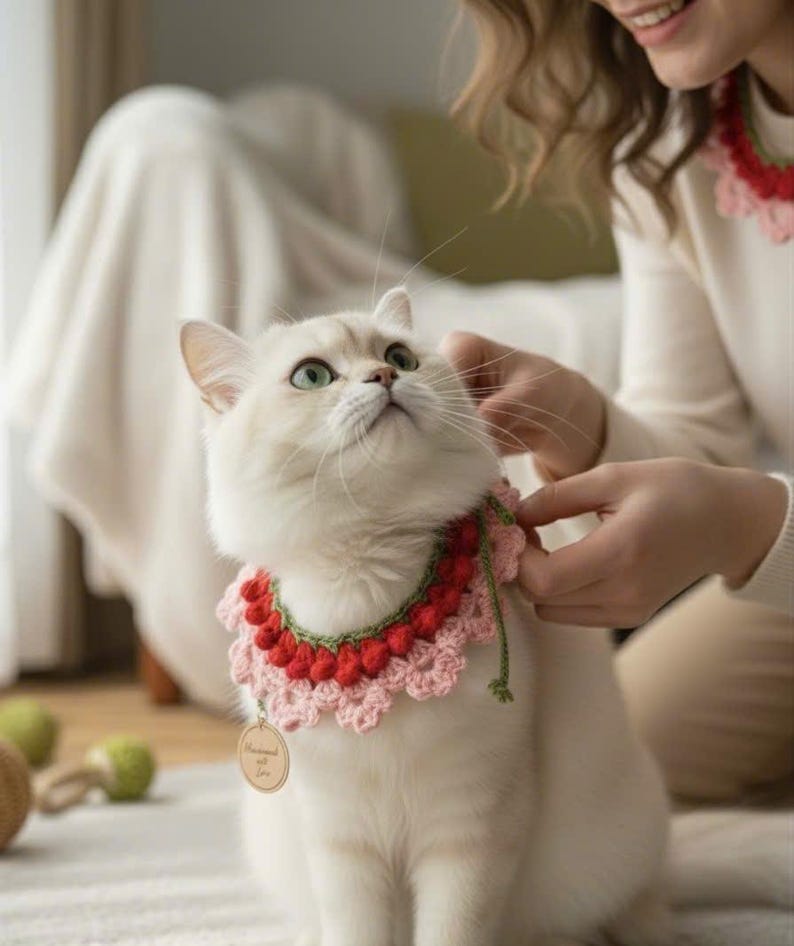 Floral Cat Bib Collar Crochet Pattern | PDF Digital Download - Etsy