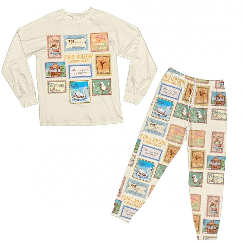 Gilmore Girls Luke’s Diner Fall Pajamas Set, Stars Hollow Pumpkin ...