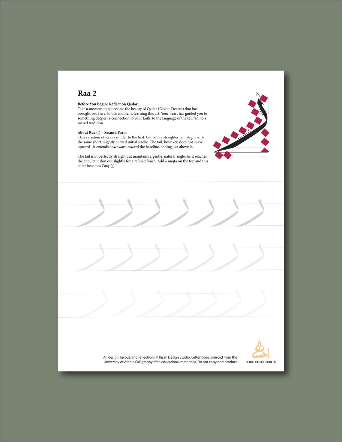 Thuluth Arabic Calligraphy Workbook – Digital Download With Practice ...