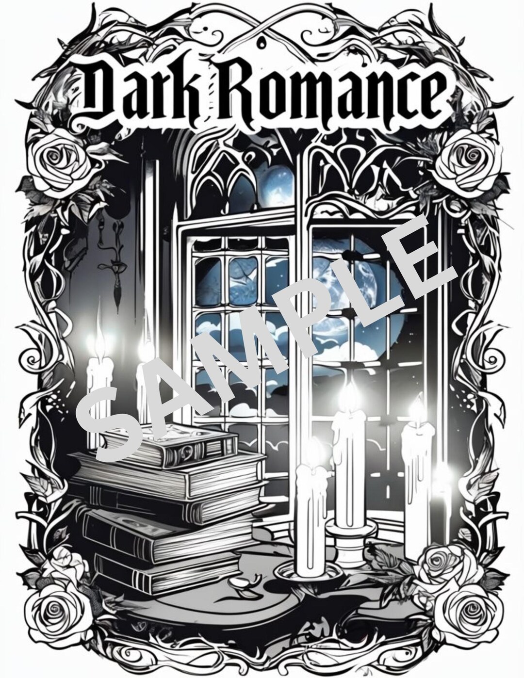 Dark Romance Coloring Book | Gothic Lovers, Roses & Hearts | Fantasy ...