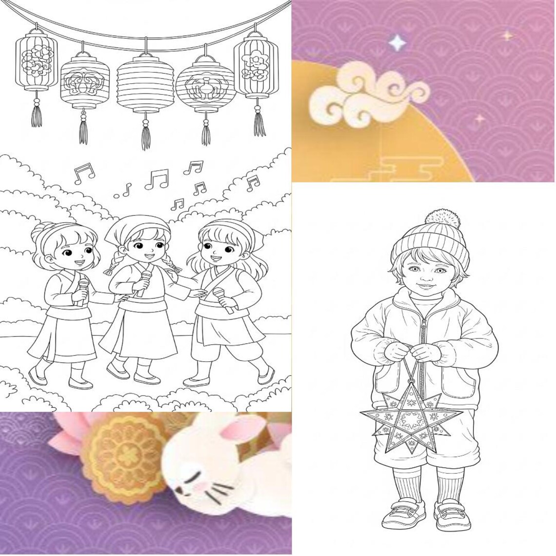 Mid Autumn Festival Coloring Pages: 45 Festive Designs (digital ...