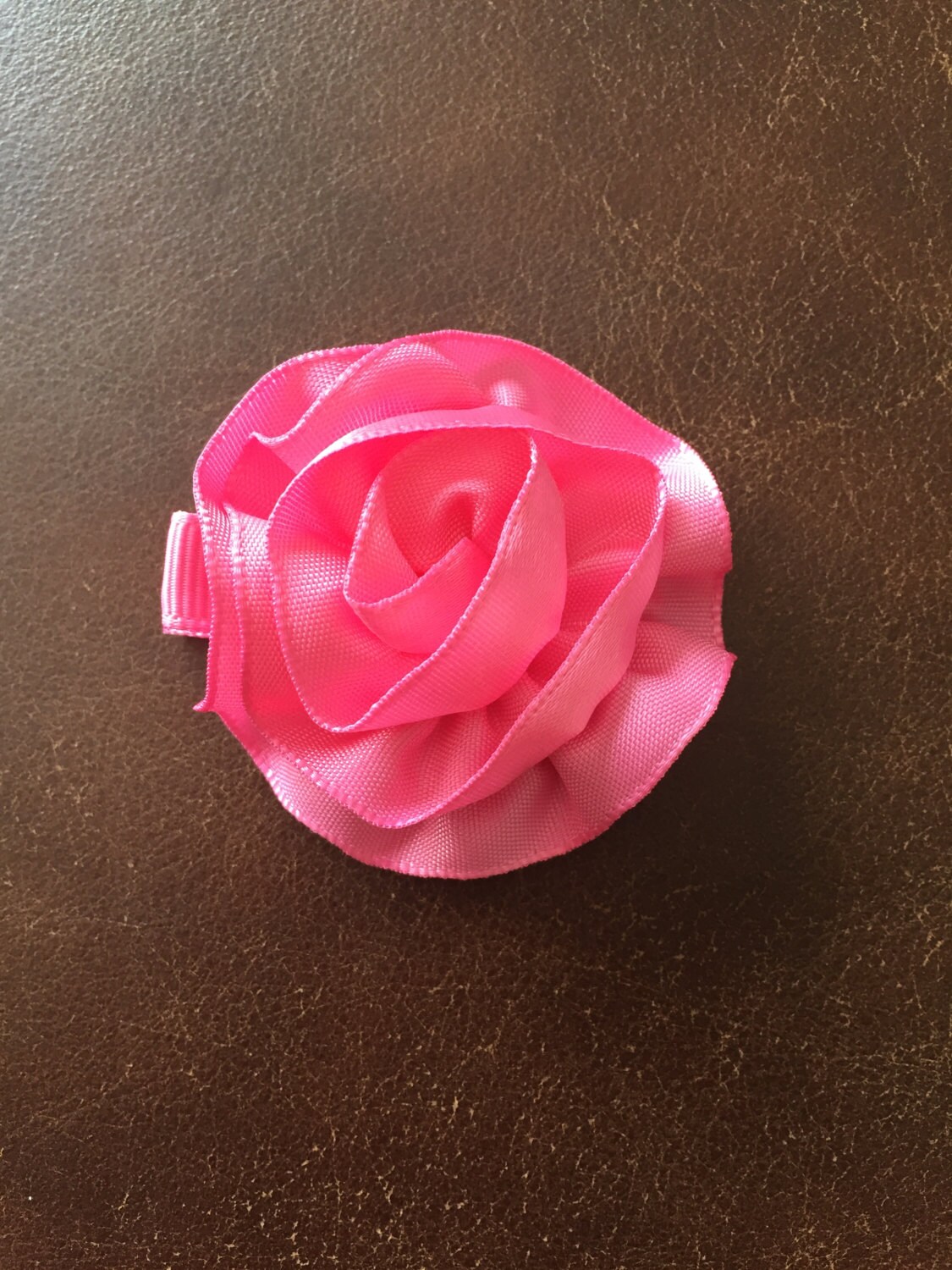Hot Pink Ribbon Bloom Flower Hair Clip, Hair Accessories, Girls ...