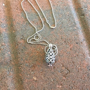 Antique Silver Teardrop Pendent Diffuser Necklace, Essential Oil ...