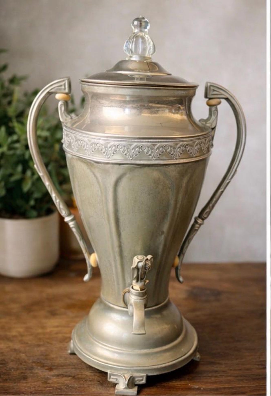 Vintage Silver Samovar – Ornate Tea Urn With Spigot Antique Style ...