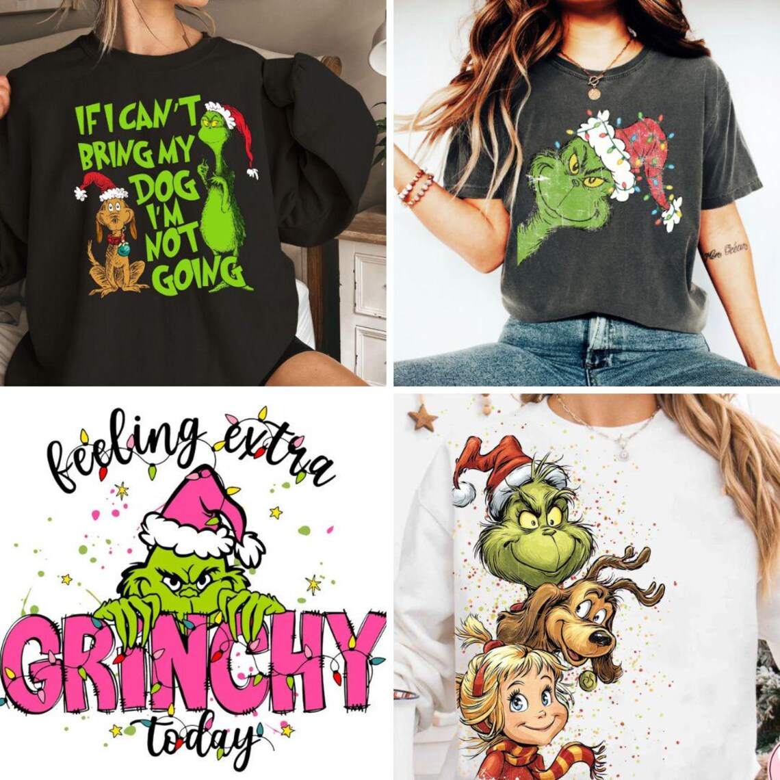 Feeling Extra Grinchy SVG PNG Bundle: Retro Christmas Shirt Design ...