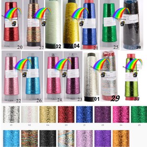 Metal Thread Lame Cone Glitter Sparkle Yarn Needlework Thread ...