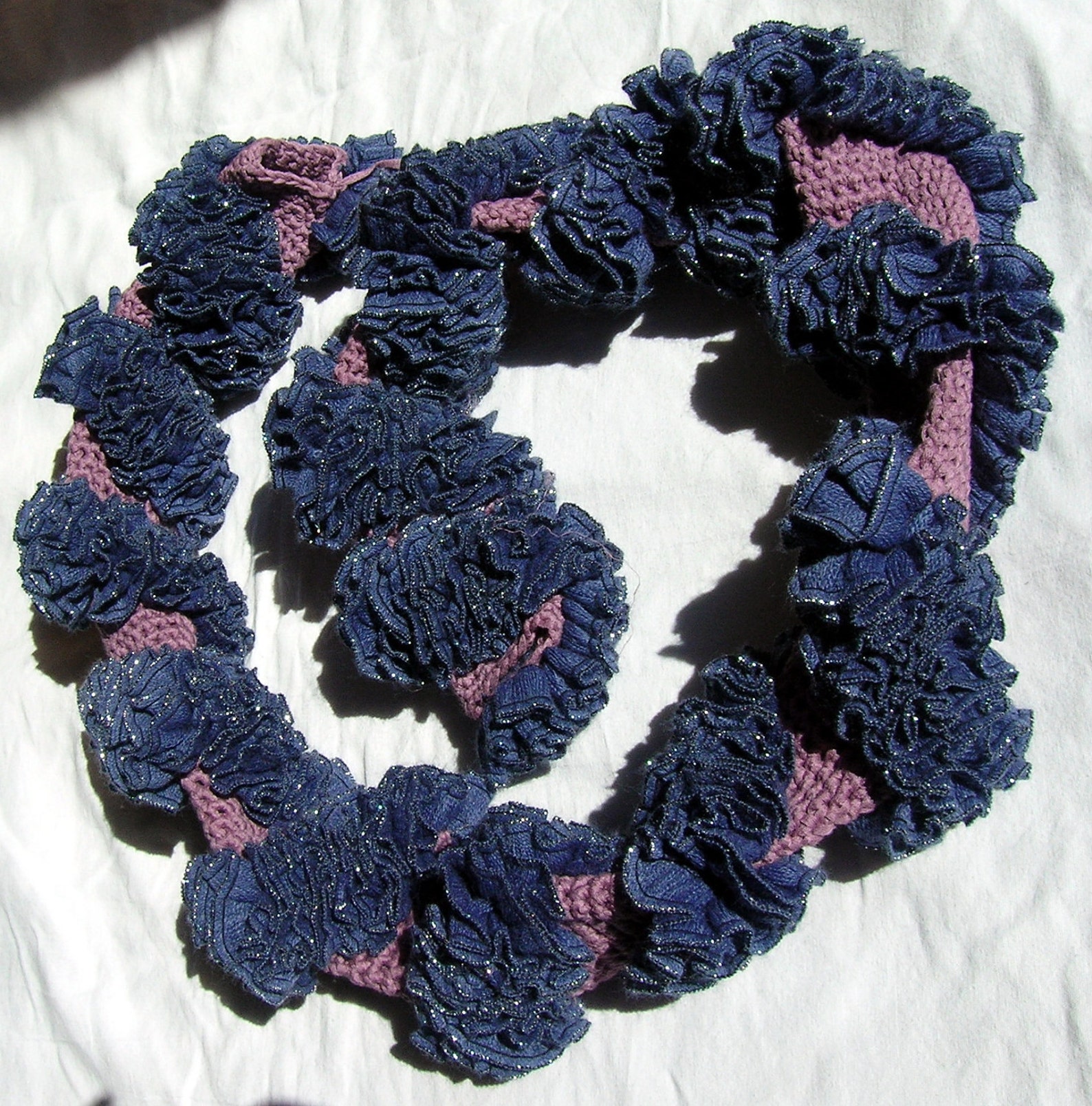 Salsa Spiral Ruffle Scarf. A tubular crocheted scarf original | Etsy