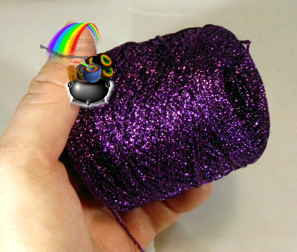 Glitter Yarn, Shine, Sparkle Yarn, Violet Color (114) Yarn, Metal Yarn ...