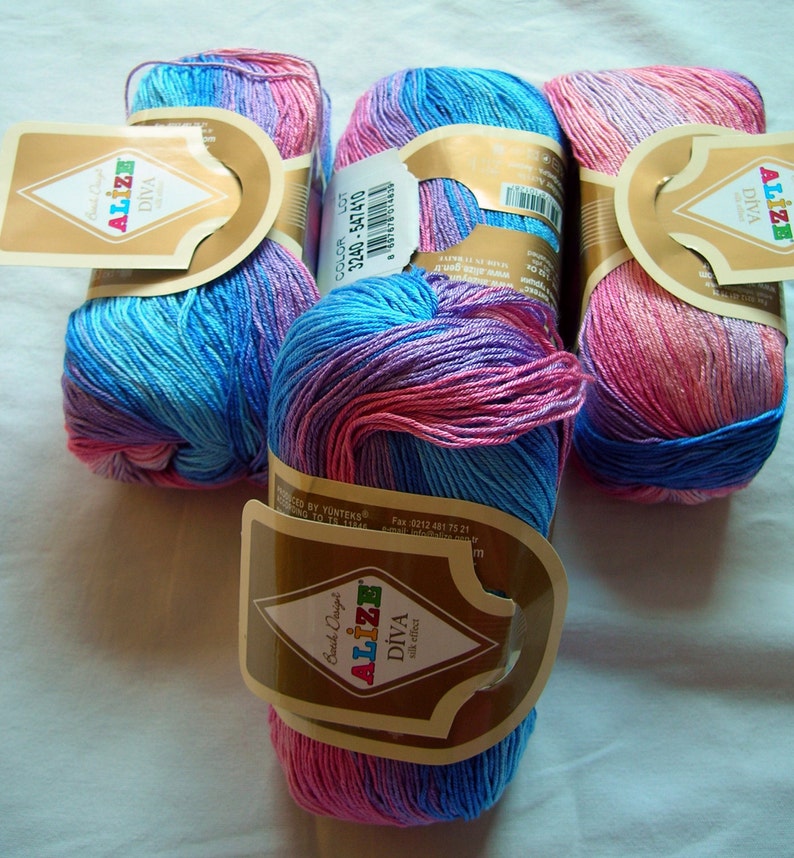 Yarn supply: Alize Diva Batik Design Yarn with silk effect | Etsy