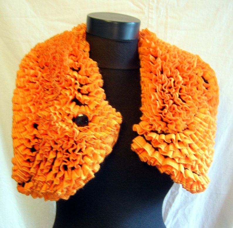 Knitted Curly Ruffle Wrap Scarf Fire Bird Scarf | Etsy